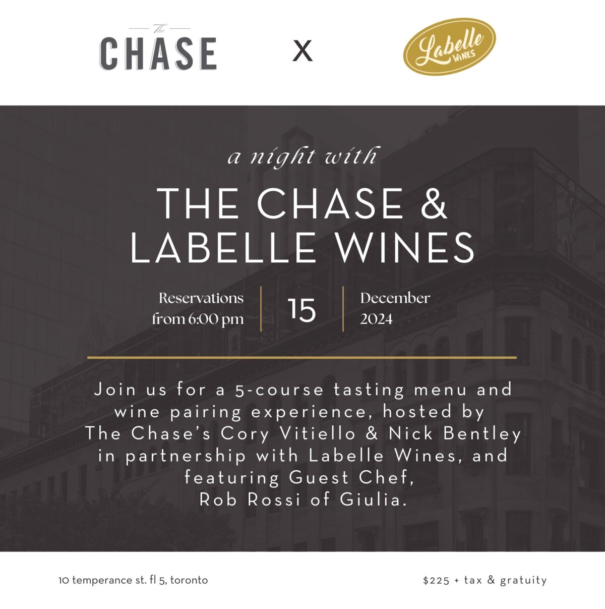 A Night With The Chase & Labelle Wines