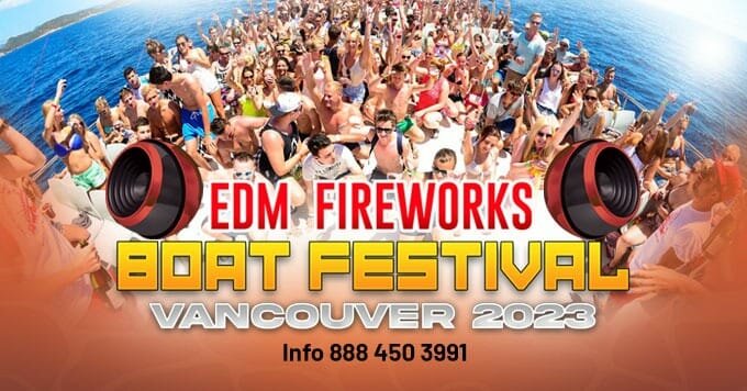 EDM Fireworks Boat Festival Vancouver