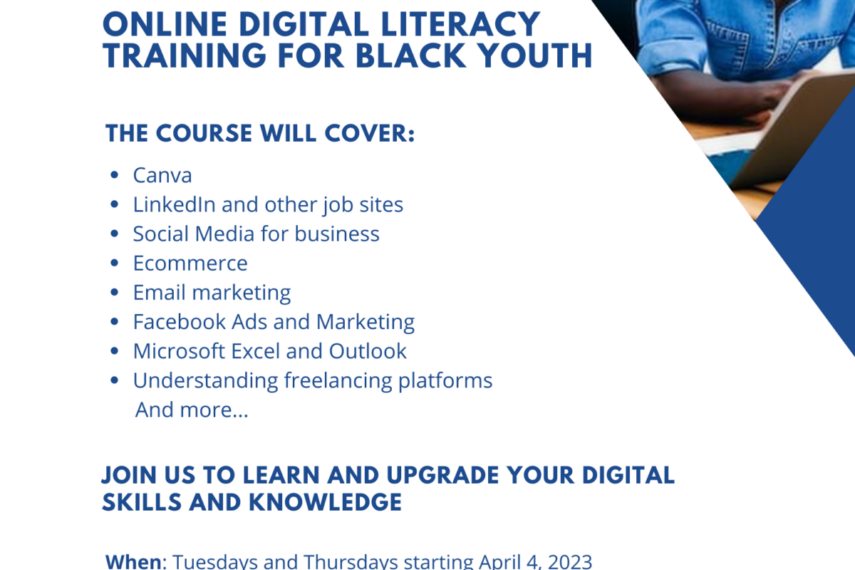 FREE ONLINE Digital Literacy Training for Black youth