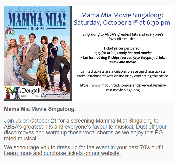 Mama Mia Movie Singalong
