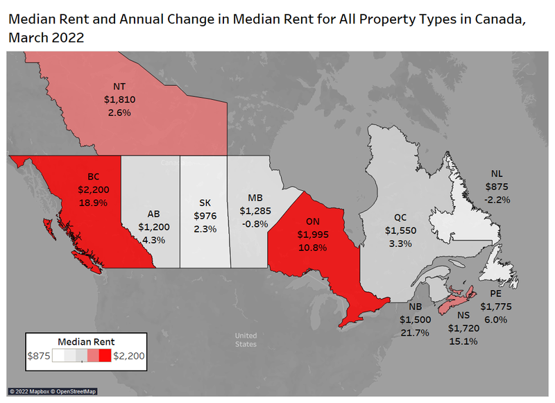 Rent Prices in March 2022 Rise at an Average of 6.6% From Last Year ...