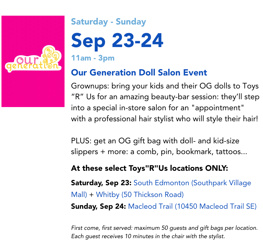Our Generation Doll Salon Event