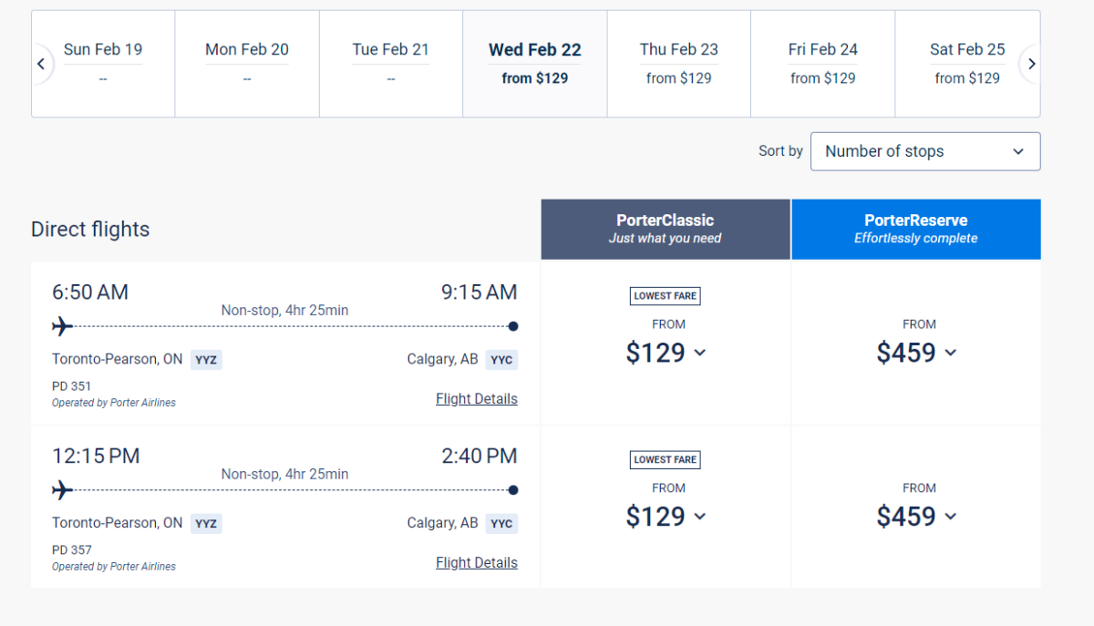 Porter Airlines Adds Calgary Flights From Toronto Pearson