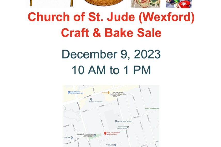 St. Jude’s (Wexford) Anglican Church Craft & Bake sale