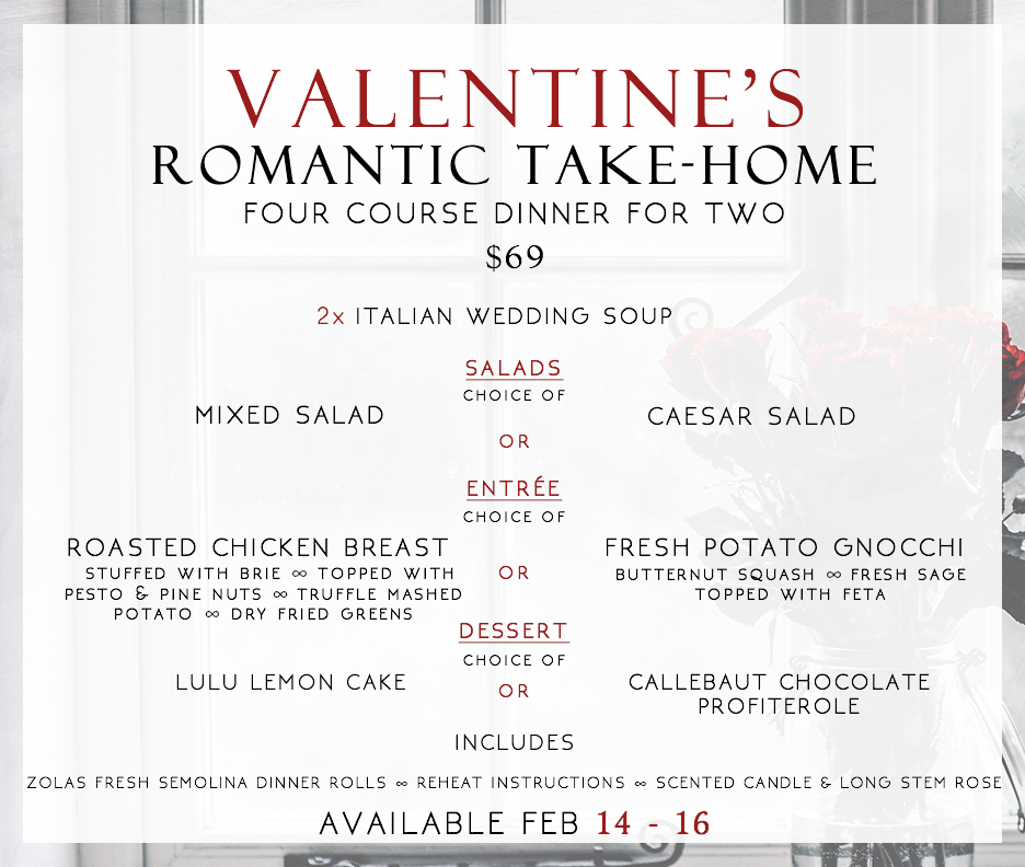 4 Course Dinner For Two – Take-Home Package