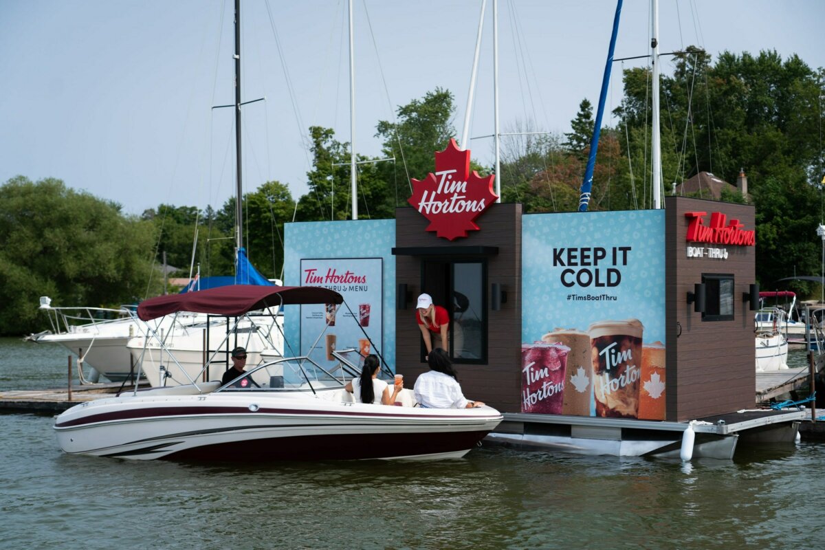 Tims Boat-Thru: Tim Hortons Launches Pop Up Serving FREE Drinks at Port ...