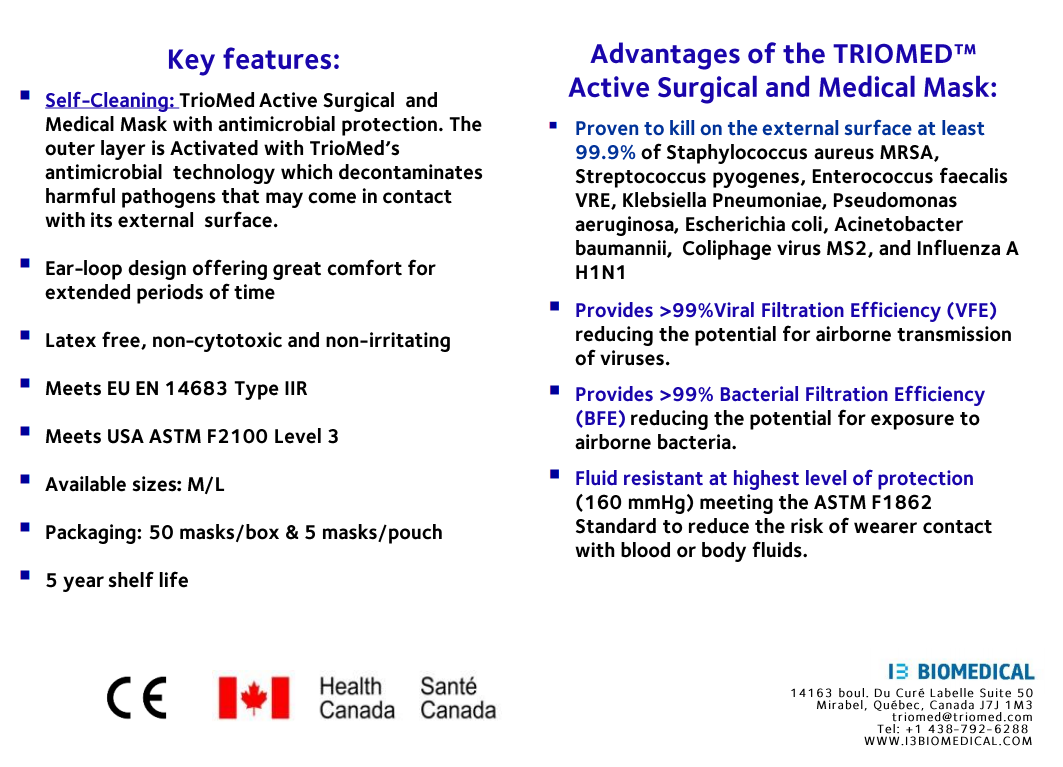 U of T Test Confirms ‘Self Cleaning’ TrioMed Mask Deactivates ...