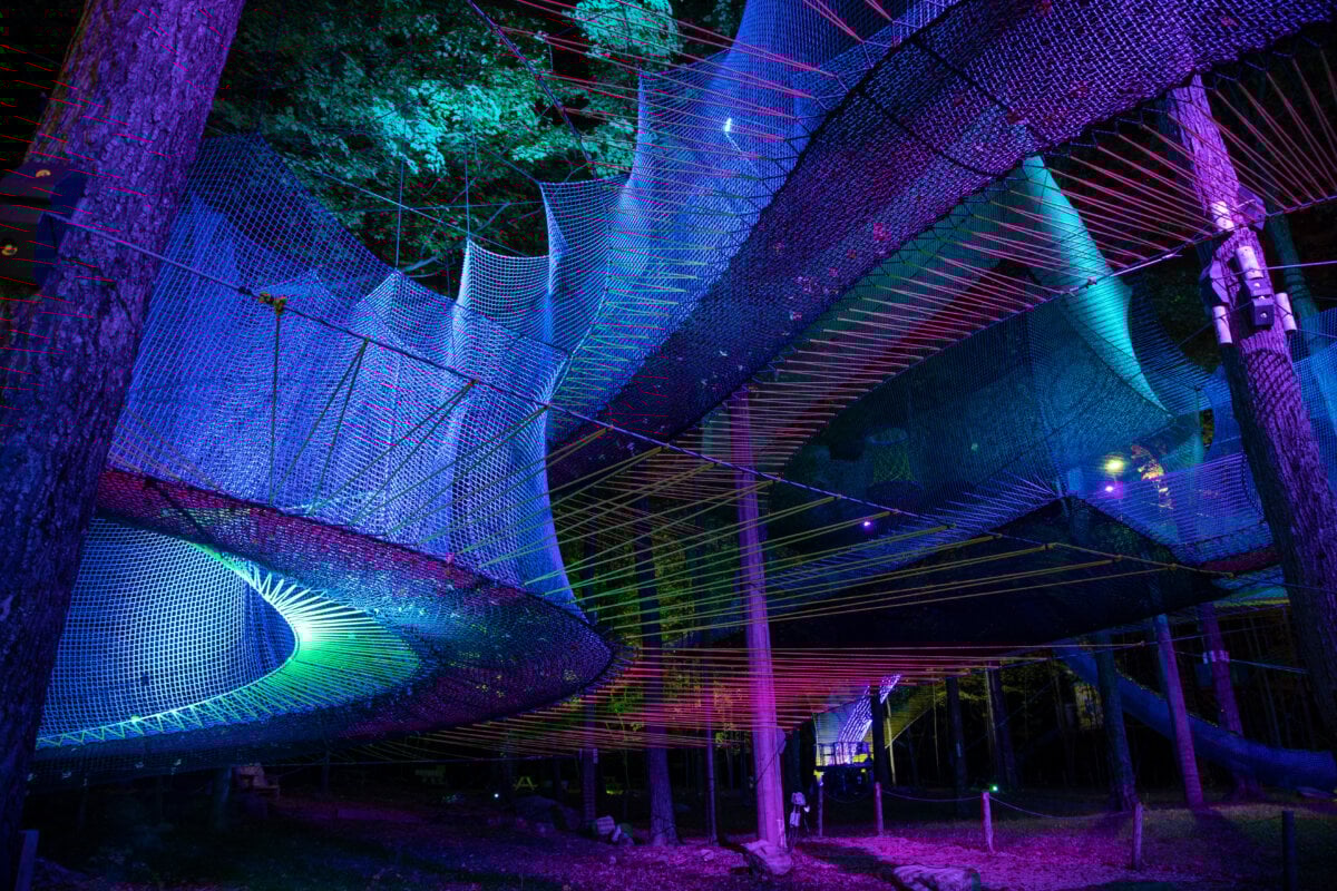 UPLÅ Aglow: North America’s Largest Outdoor Trampoline Park Near ...