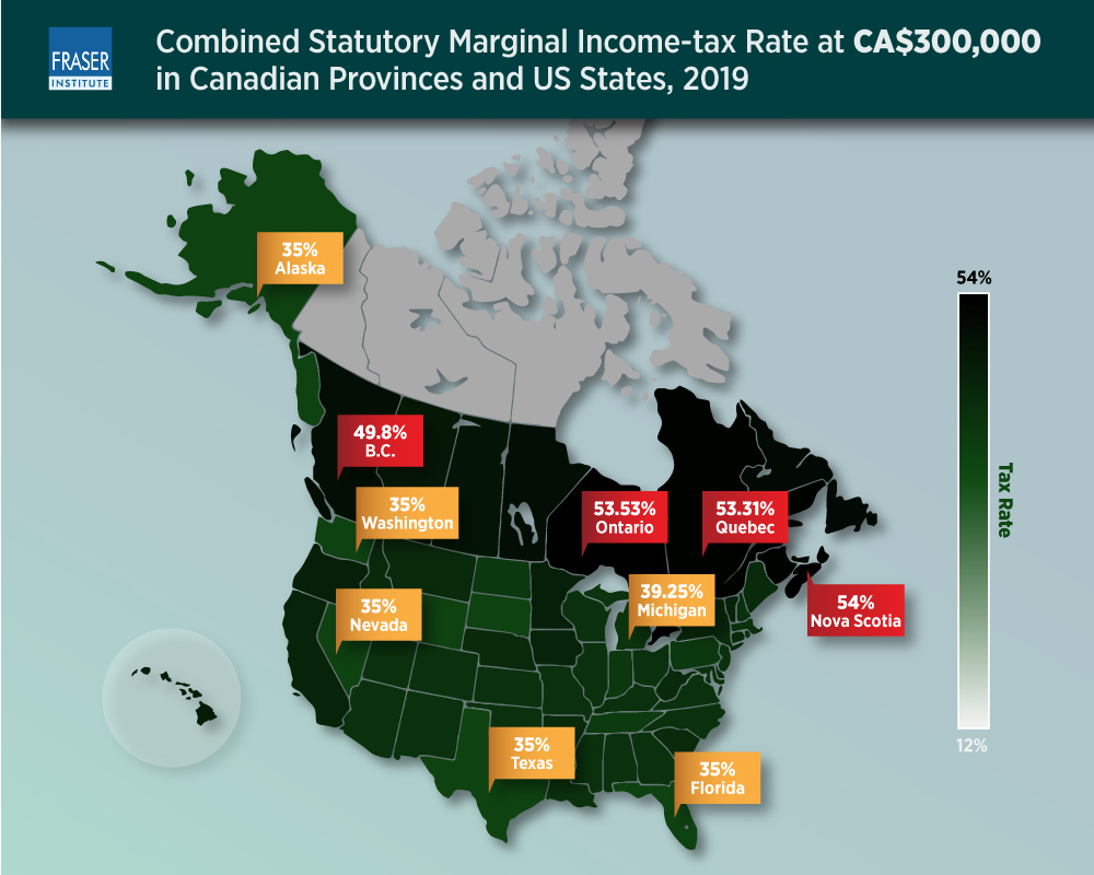 This is How Much More Personal Income Tax Canadians Pay Than Americans