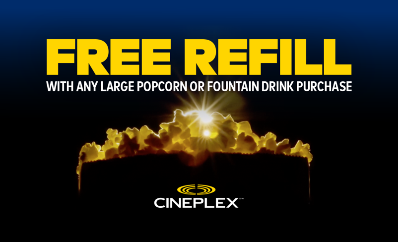 Cineplex Introduces Free Popcorn & Drinks Refills