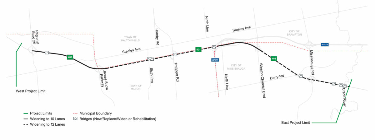 Ontario Nearly Doubles 18 km of Highway 401 in Greater Toronto Area