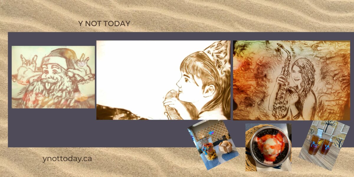 Sand art performance.