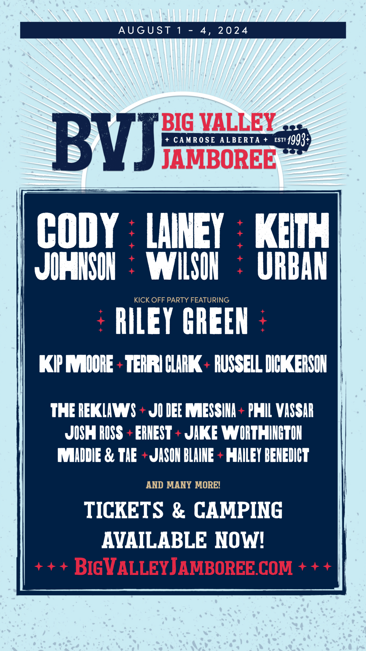Big Valley Jamboree Announces 2024 Headliners; Tickets Now on Sale