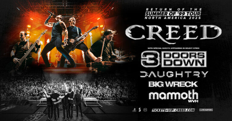 Creed Announces 2025 Summer of ’99 Tour Stops in Calgary, Edmonton ...