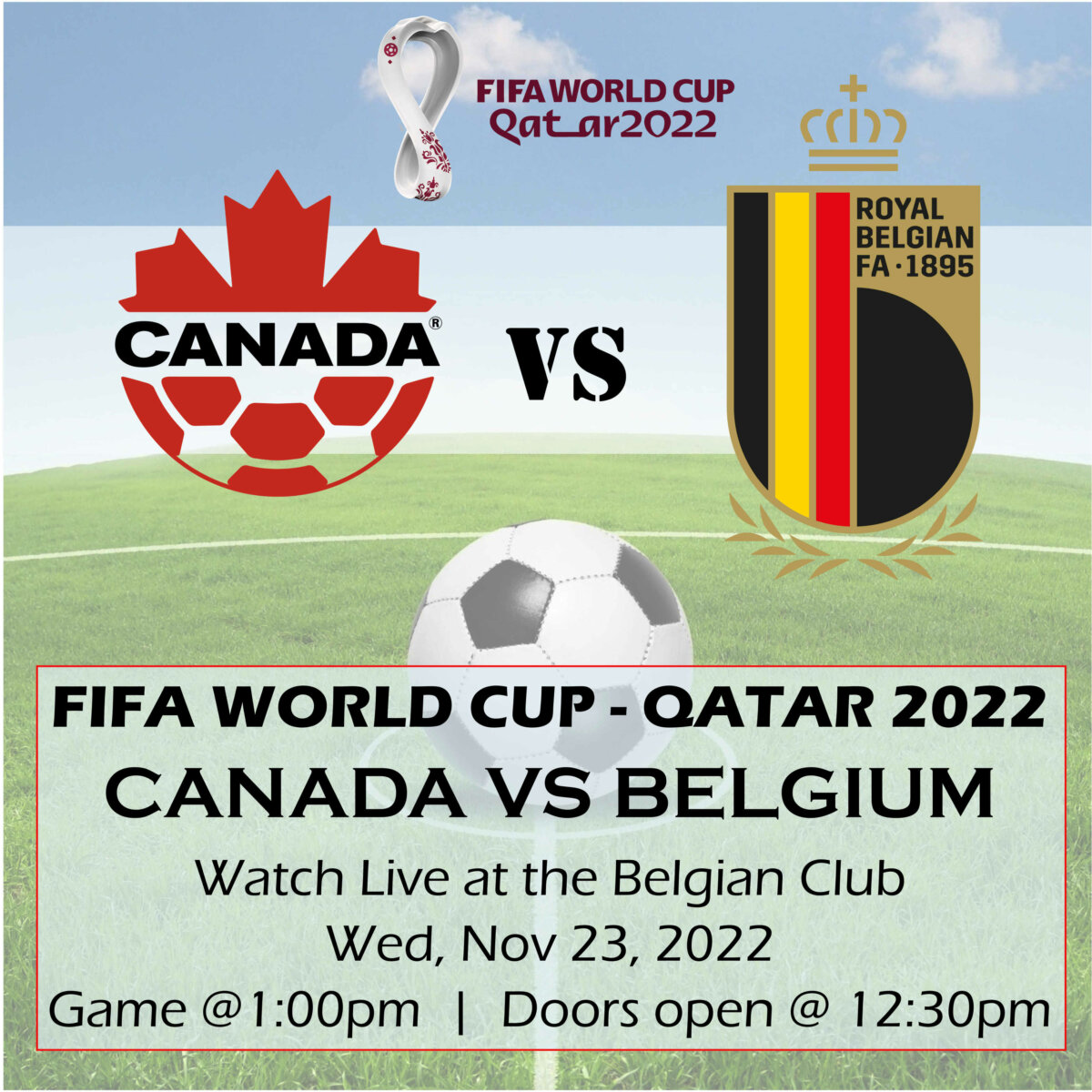 Canada vs. Belgium FIFA World Cup